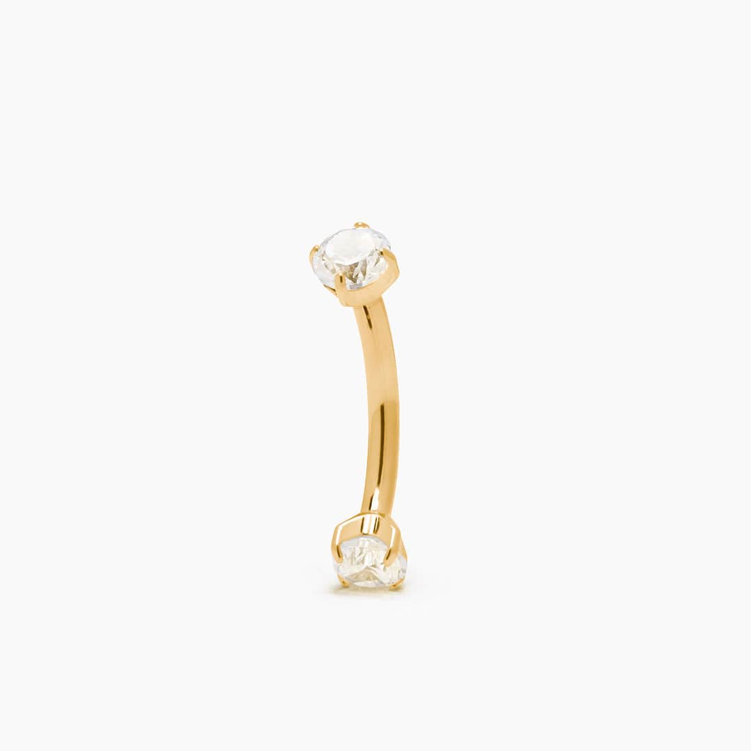 AURORA PIERCING TITANIO GOLD - BARBELL CURVO 8MM – Autentica