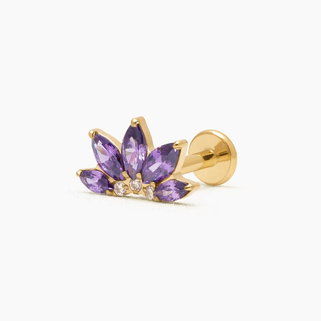 ALMUDENA LILA PIERCING TITANIO - GOLD - WATERPROOF – Autentica